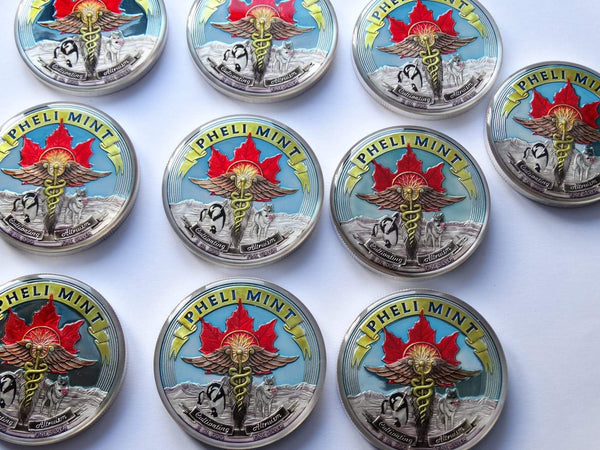 Official Enamelled Logo of Pheli Mint, 2oz .999 Silver - PM INC